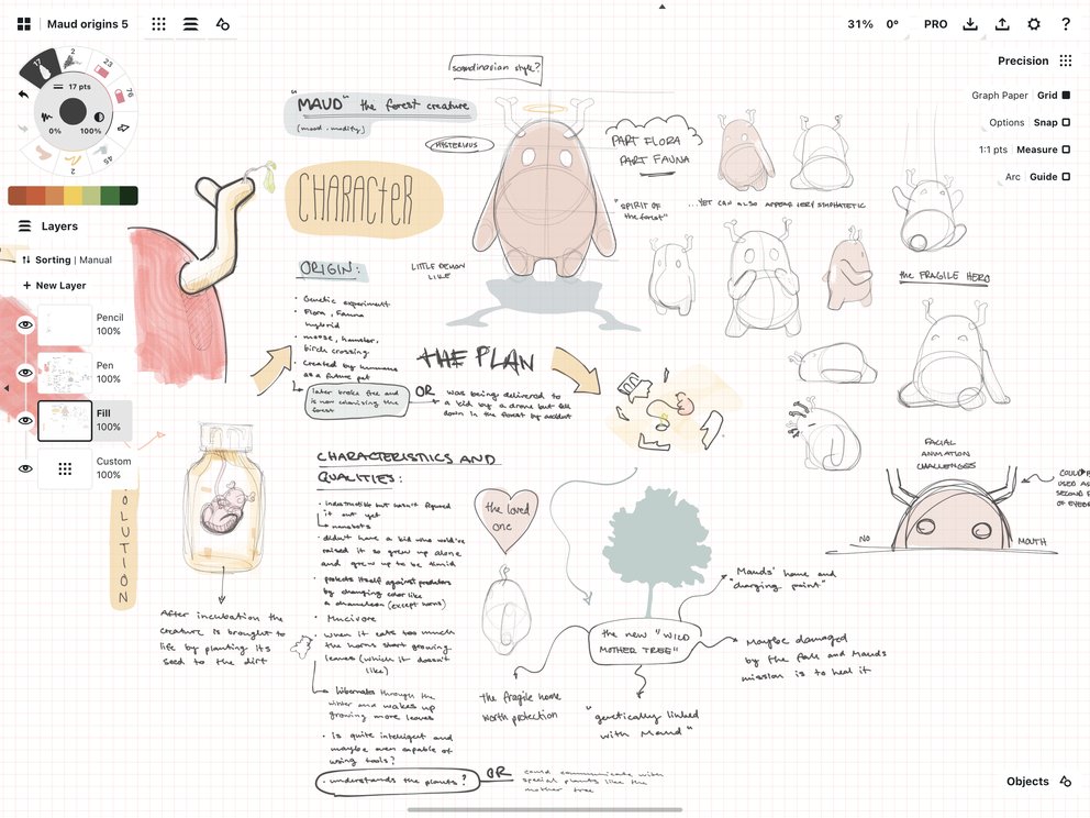 Freeform Vs Concepts App • Concepts App • Infinite Flexible Sketching
