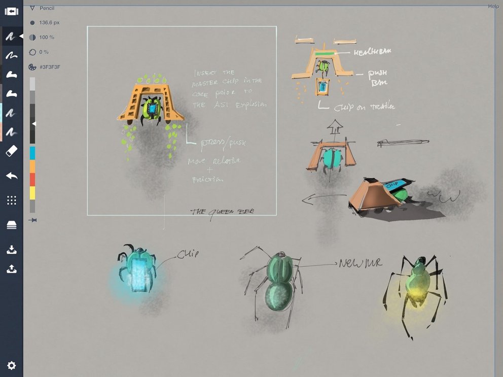 Workflow In, Game Design Out • Concepts App • Infinite, Flexible Sketching