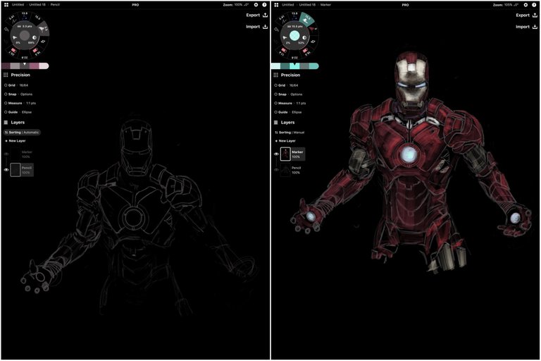 Drawing from Inspiration - Iron Man • Concepts App • Infinite, Flexible ...