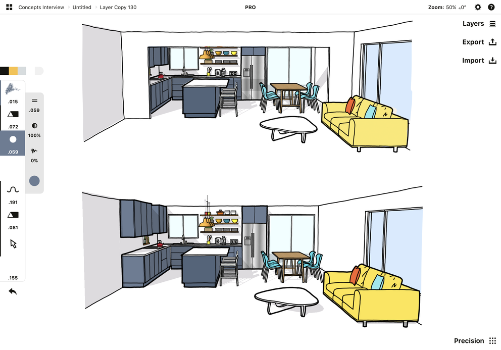 Influencing Spaces In Residential Design • Concepts App • Infinite Flexible Sketching 