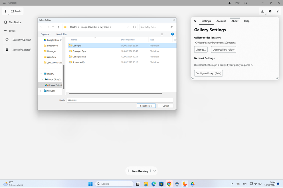 How to Use FolderSync and Google Drive to Sync Your Drawings • Concepts App • Infinite, Flexible ...