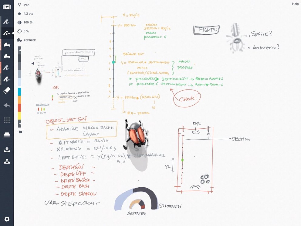 Workflow In, Game Design Out • Concepts App • Infinite, Flexible Sketching