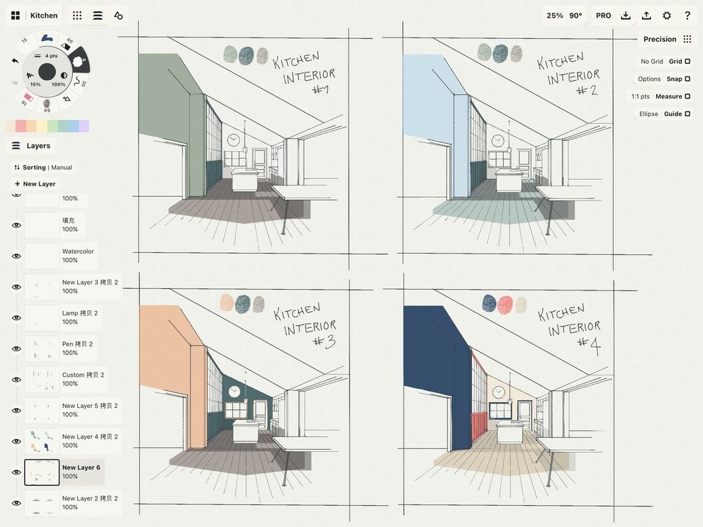 Freeform vs Concepts App • Concepts App • Infinite, Flexible Sketching