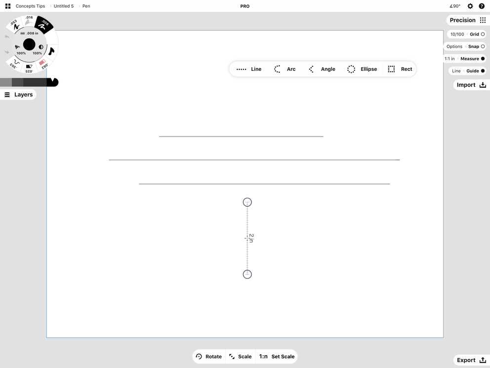 3 Ways to Draw a Straight Line • Concepts App • Infinite, Flexible ...